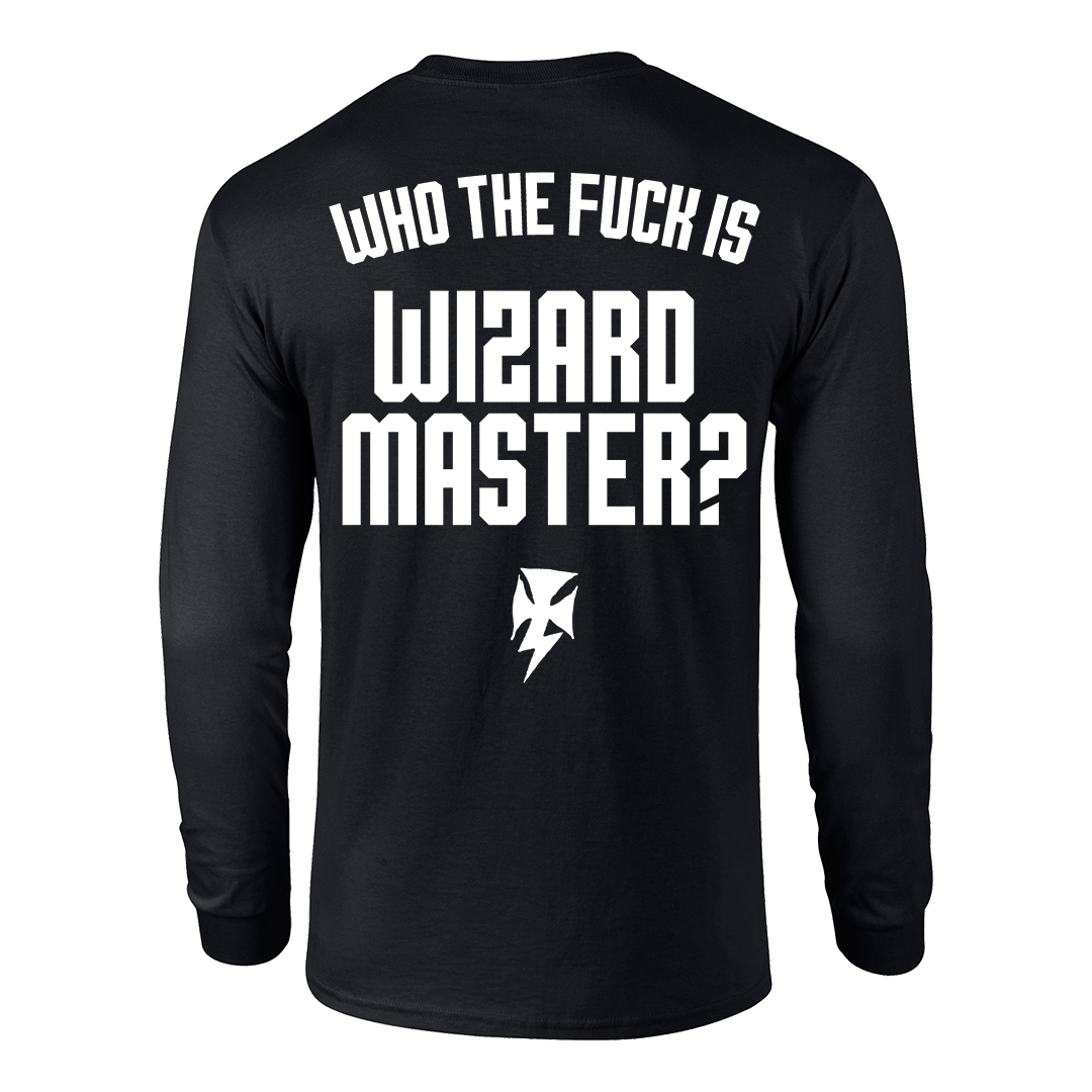 Wizard Master - Who The Fuck Is Wizard Master? White Logo Longsleeve - – Heavy Threads