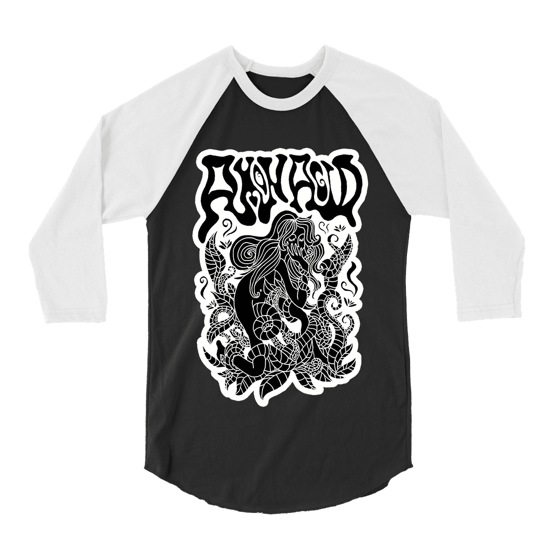 Amon Acid - Diogenesis Raglan - Black/White – Heavy Threads