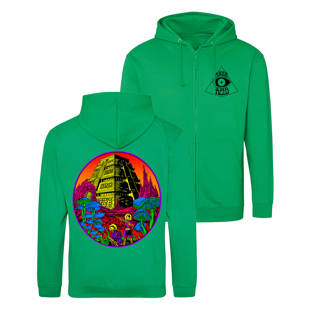 Amon Acid - Outerworlds Colour Zip Hoodie - Green – Heavy Threads