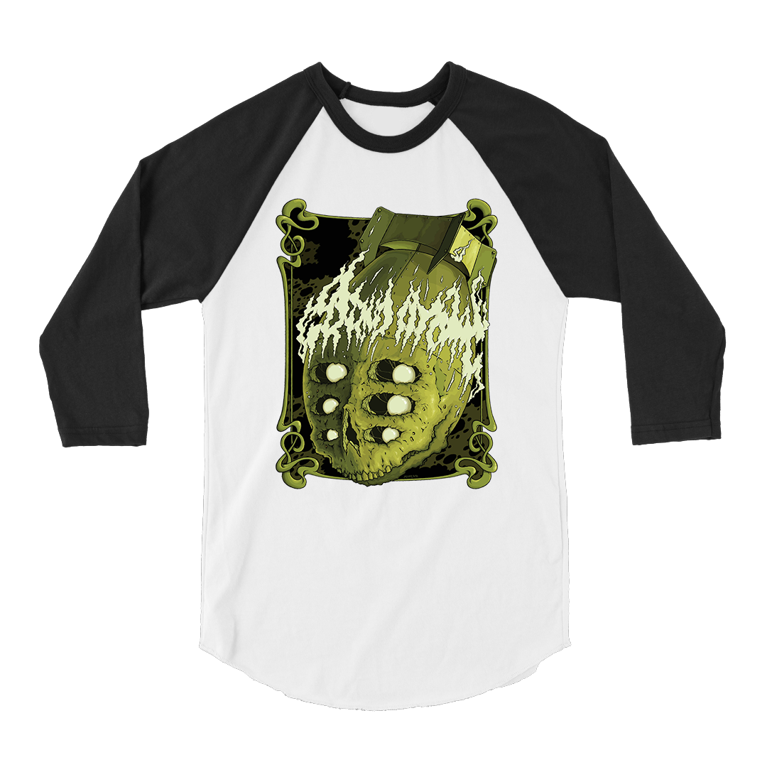 Grand Atomic - Bomb Raglan - White/Black – Heavy Threads