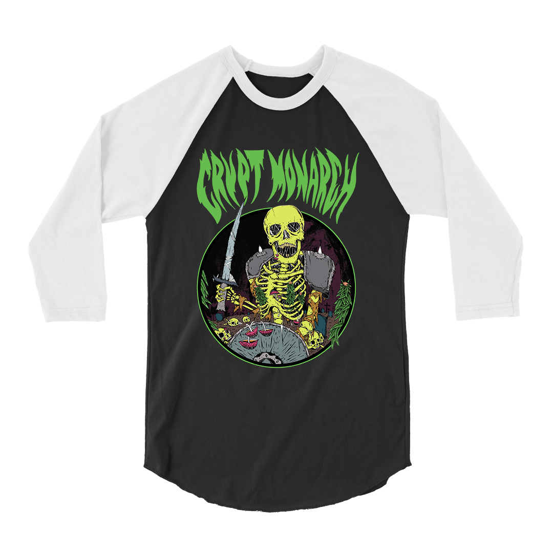Crypt Monarch - Crypt Guardian Raglan - Black/White – Heavy Threads