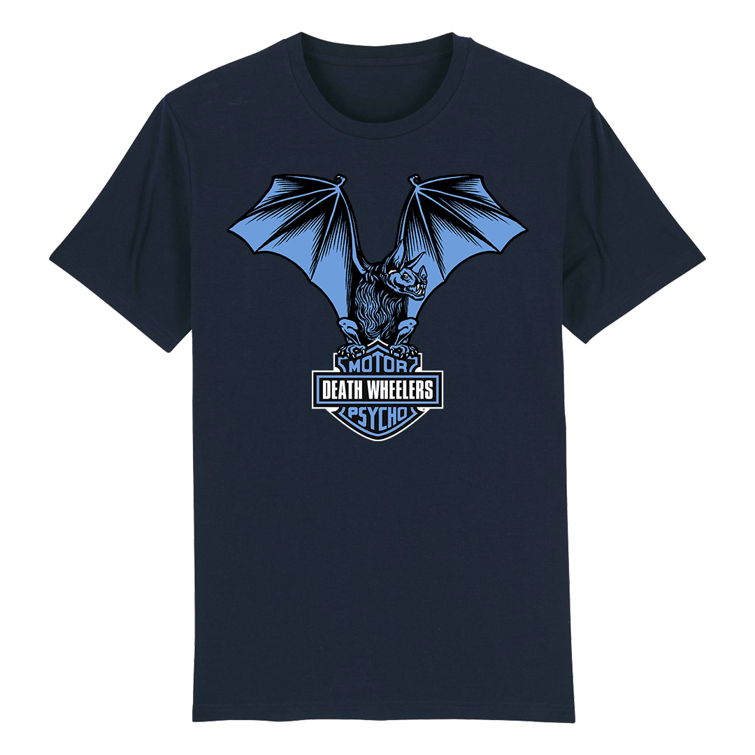 The Death Wheelers - Motor Psycho T-Shirt - Navy – Heavy Threads