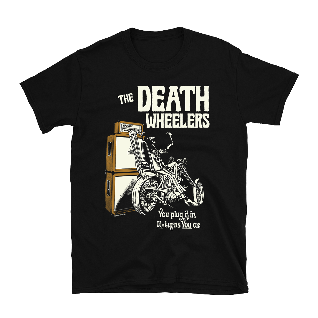 The Death Wheelers - Plug It In T-Shirt - Black (SALE) – Heavy Threads
