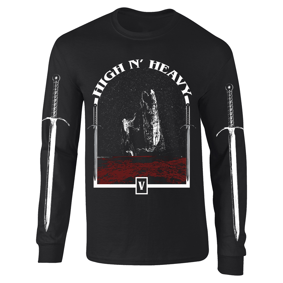 High N’ Heavy - V Album Cover Longsleeve - Blackrt – Heavy Threads