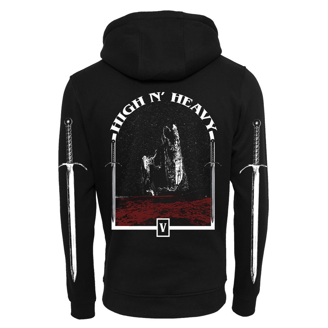 High N’ Heavy - V Album Cover Zip Hoodie - Black – Heavy Threads
