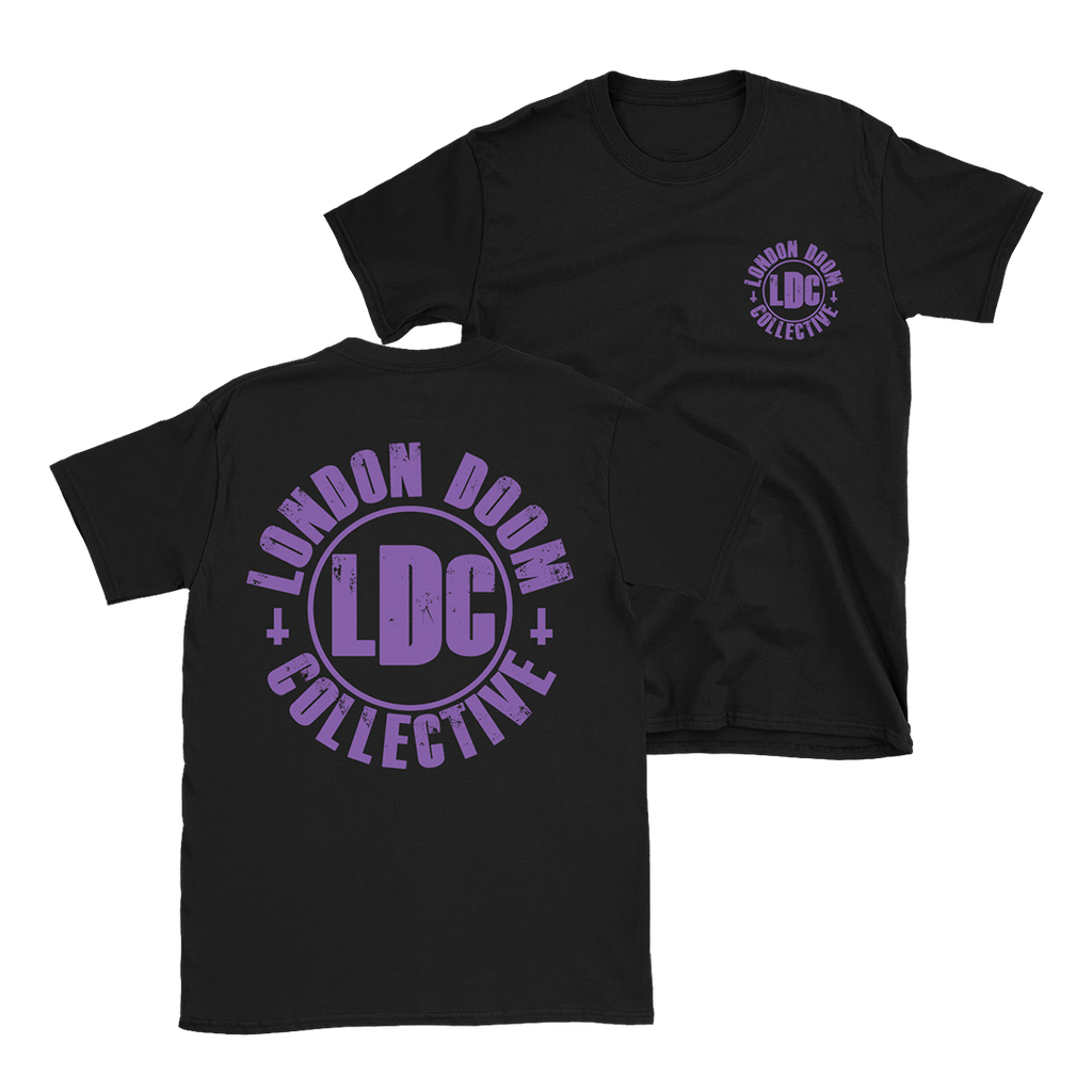 London Doom Collective - Purple Logo Double Sided T-Shirt - Black ...