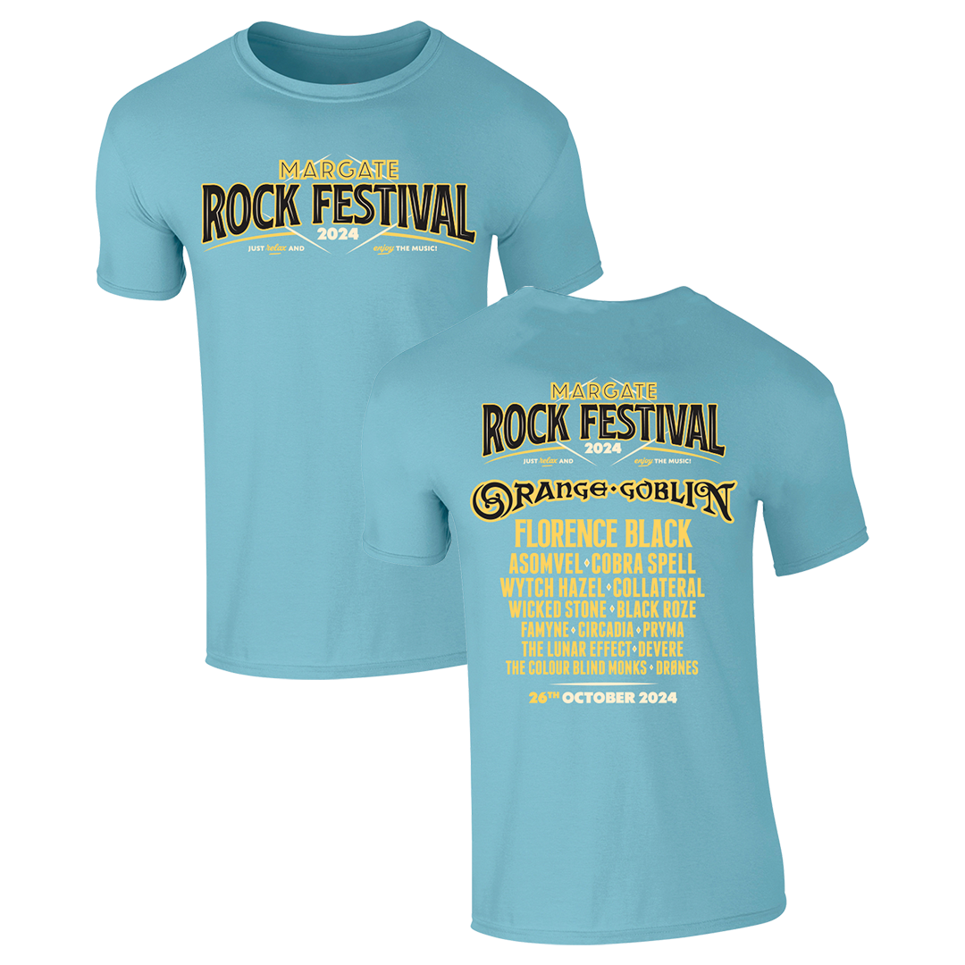 Margate Rock Festival 2024 T-Shirt - Sky Blue – Heavy Threads