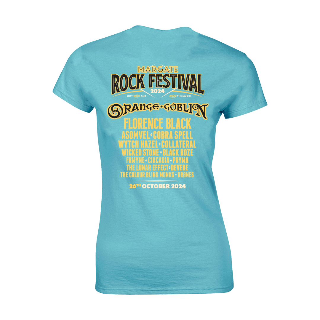 Margate Rock Festival 2024 Women's T-Shirt - Sky Blue – Heavy Threads