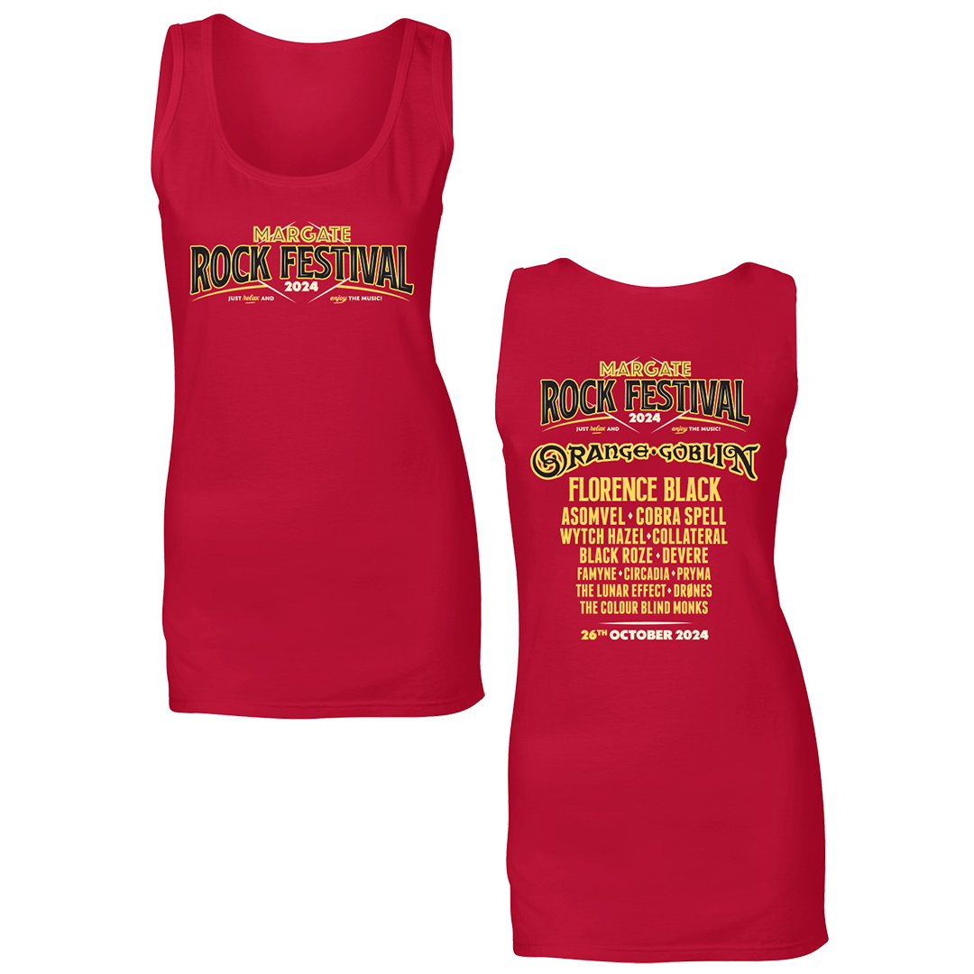 Margate Rock Festival 2024 Women's Tank Top - Red – Heavy Threads