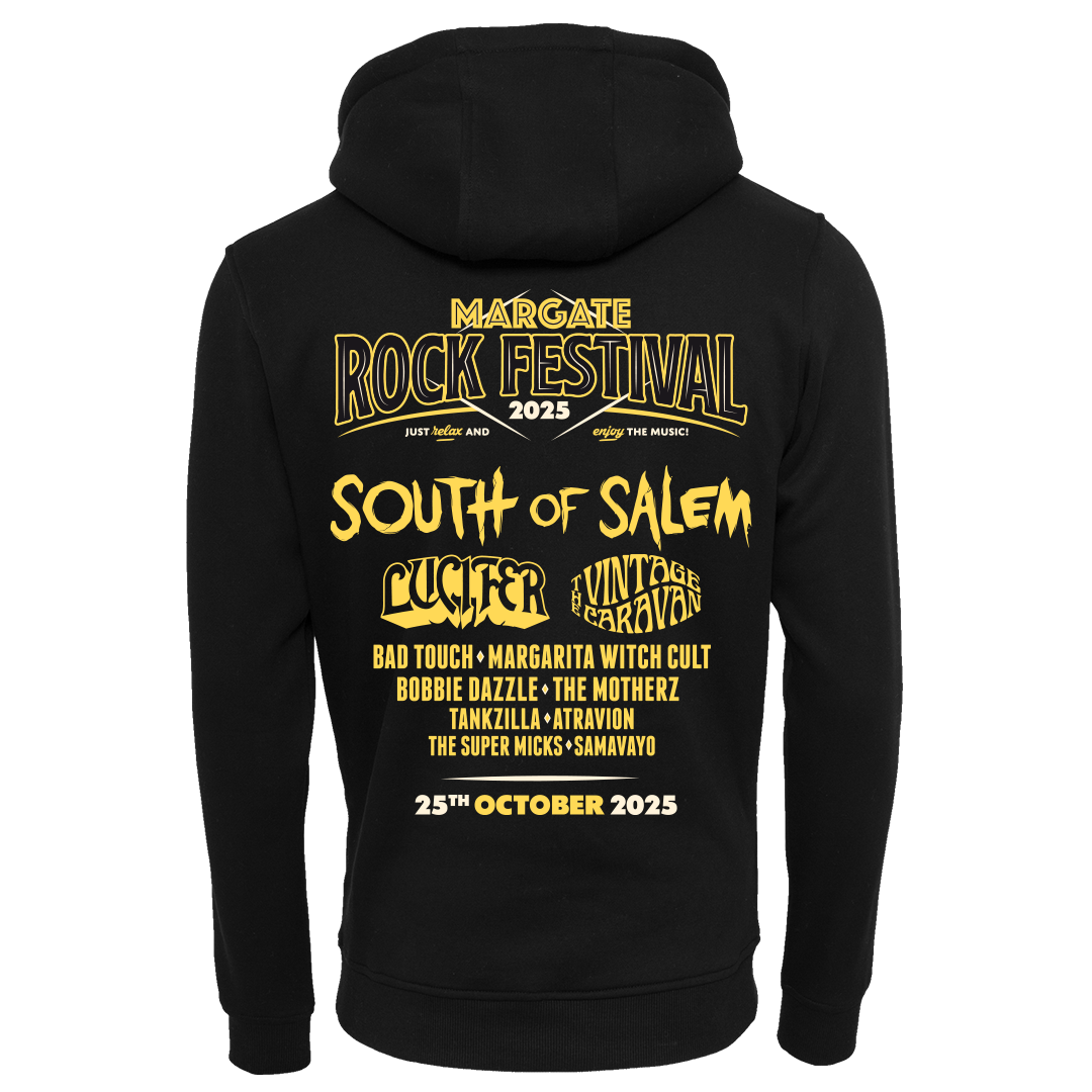 Margate Rock Festival 2025 Zip Hoodie - Black – Heavy Threads