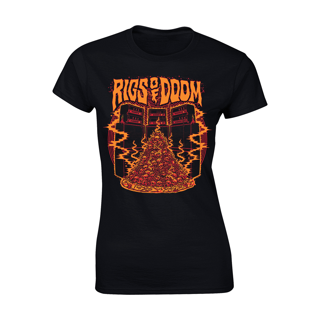 Rigs of Doom - Electric Skulls (Orange) Women's T-Shirt - Black – Heavy ...