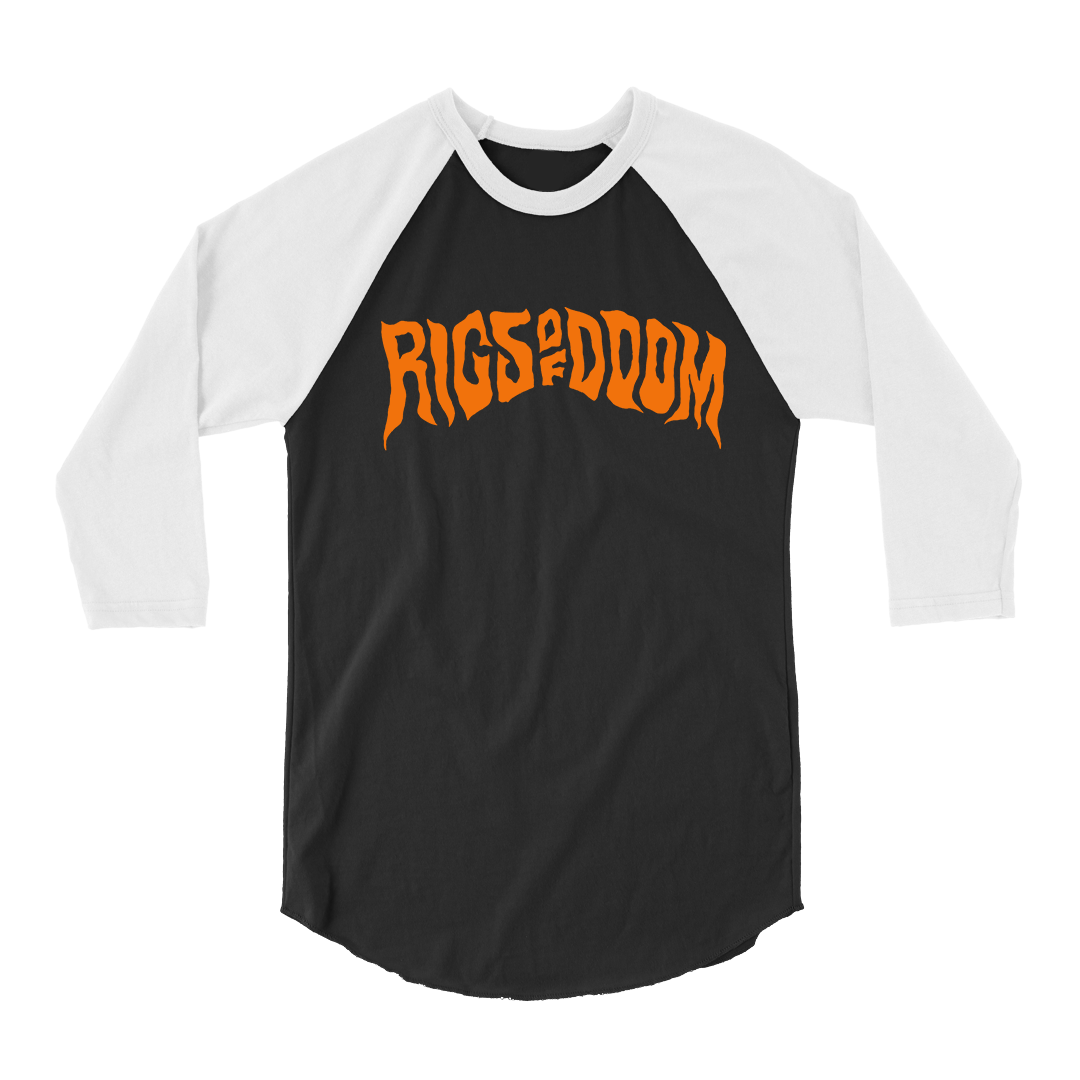 Rigs of Doom - Logo Raglan - Black/White – Heavy Threads