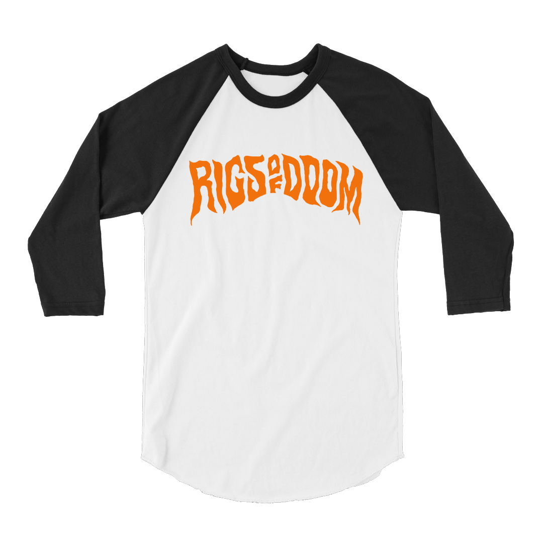 Rigs of Doom - Logo Raglan - White/Black – Heavy Threads
