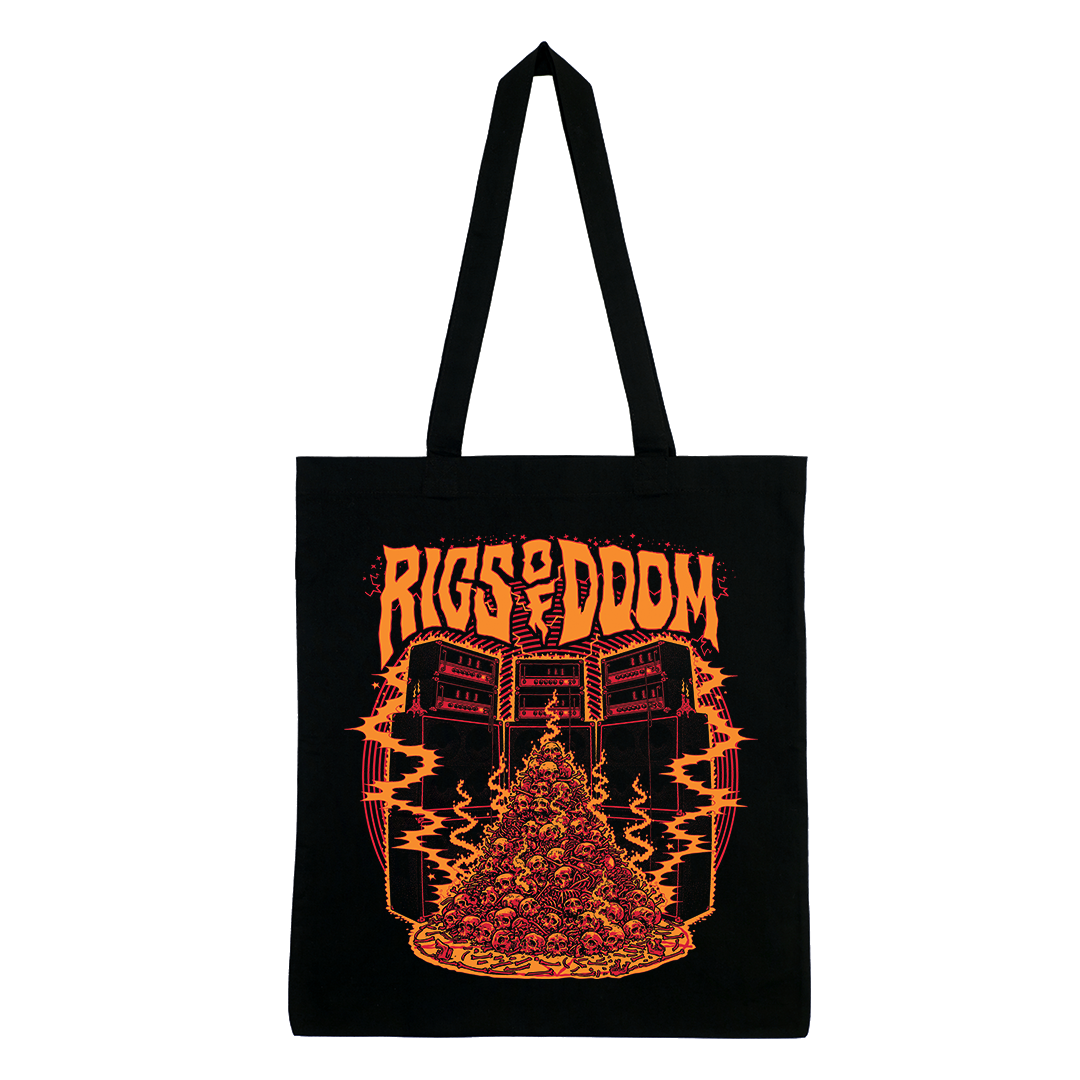 Rigs of Doom - Electric Skulls (Orange) Tote Bag - Black – Heavy Threads