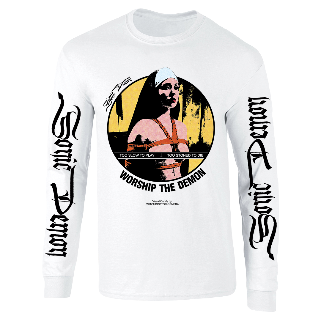 Sonic Demon - Nun Longsleeve - White – Heavy Threads