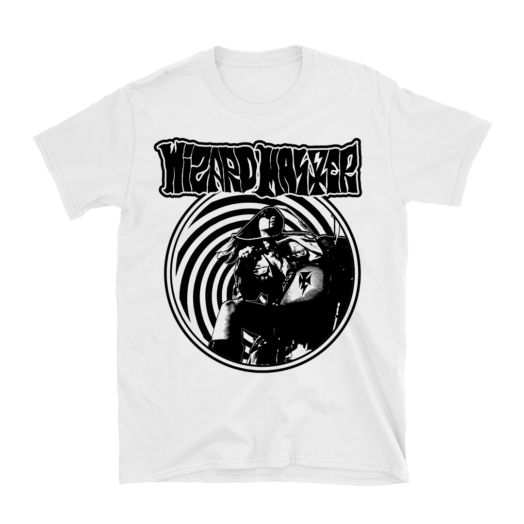 Wizard Master - Biker Girl B&W T-Shirt - White – Heavy Threads