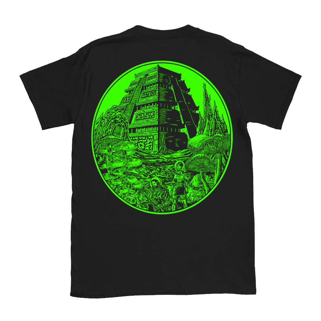 Amon Acid - Outerworlds Green T-Shirt - Black – Heavy Threads