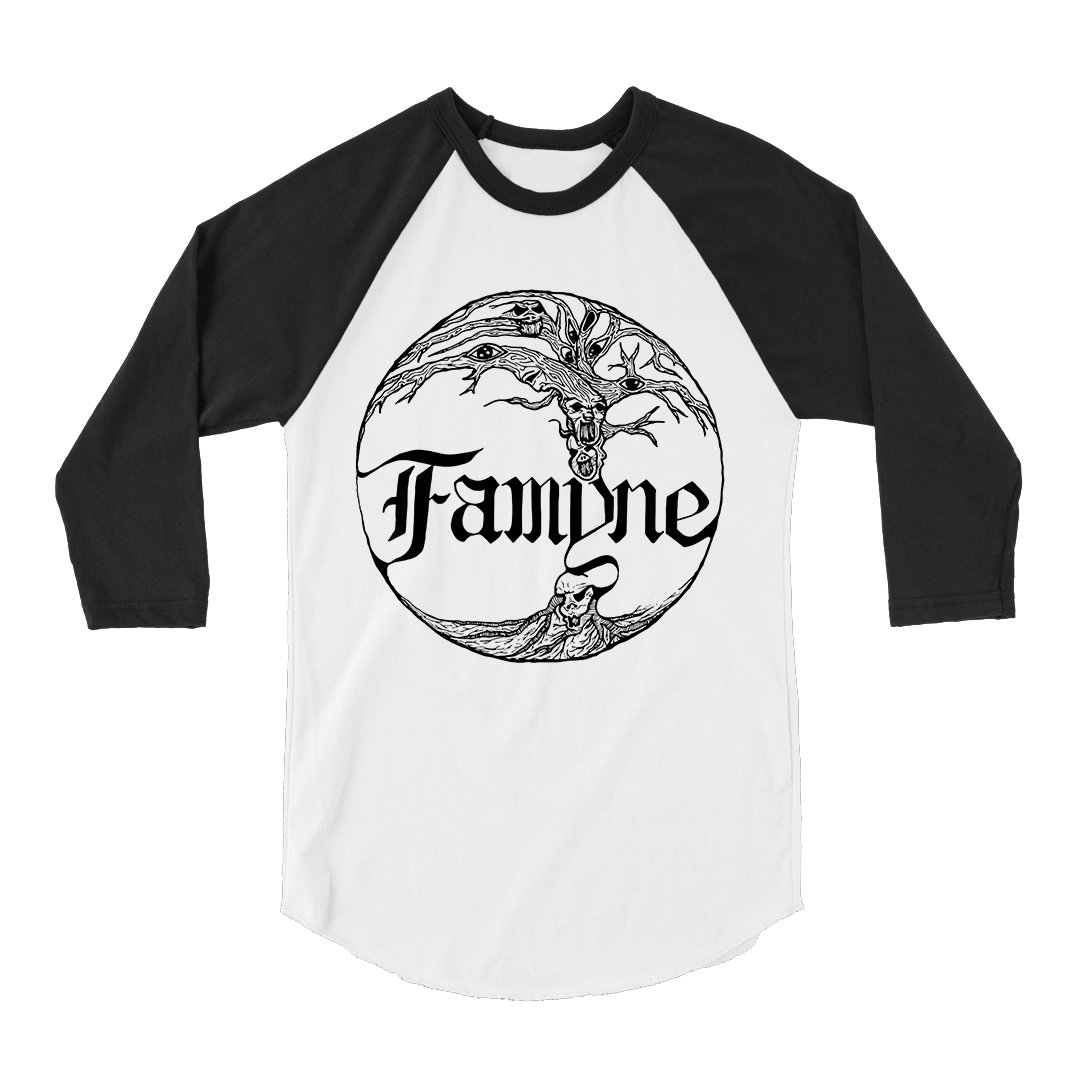 Famyne - Classic Logo Raglan - White/Black – Heavy Threads